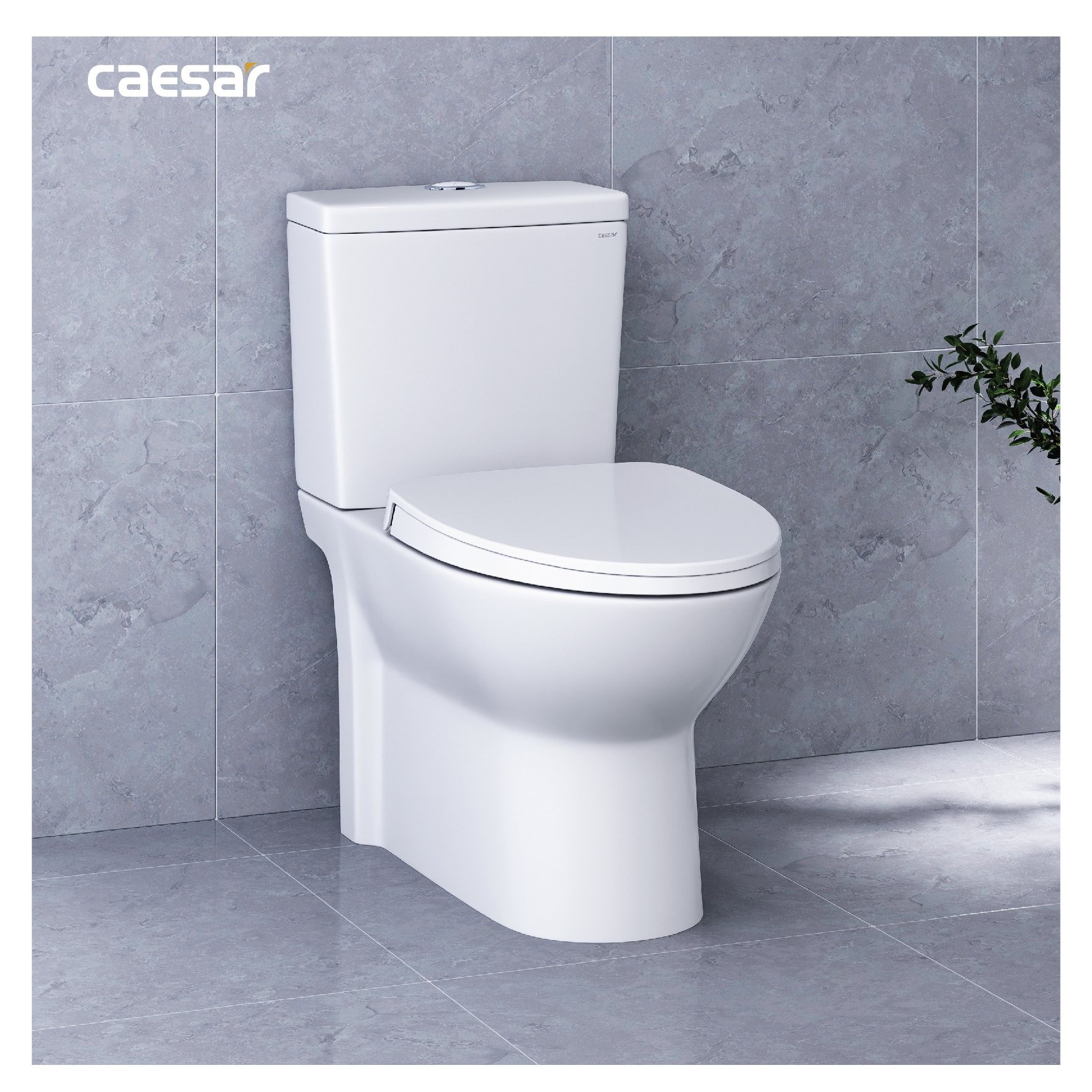 Bồn cầu 2 khối Caesar CD1340 Thùng T1140 nắp đóng êm