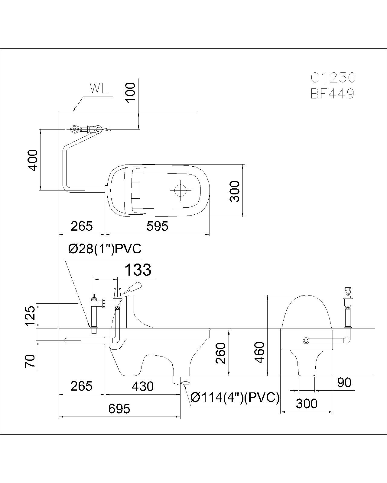 Bồn cầu xổm 1 khối Caesar C1230