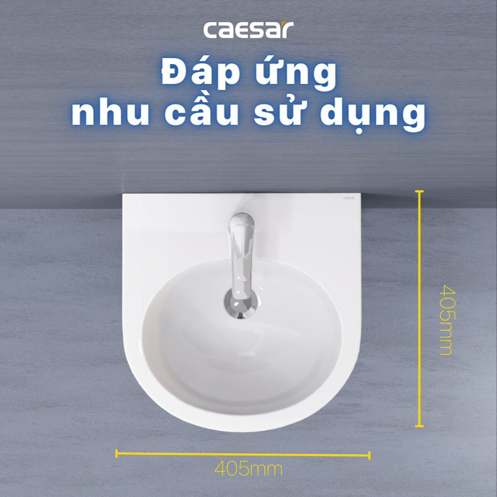 Chậu rửa lavabo treo tường chân dài Caesar L2140+P2445