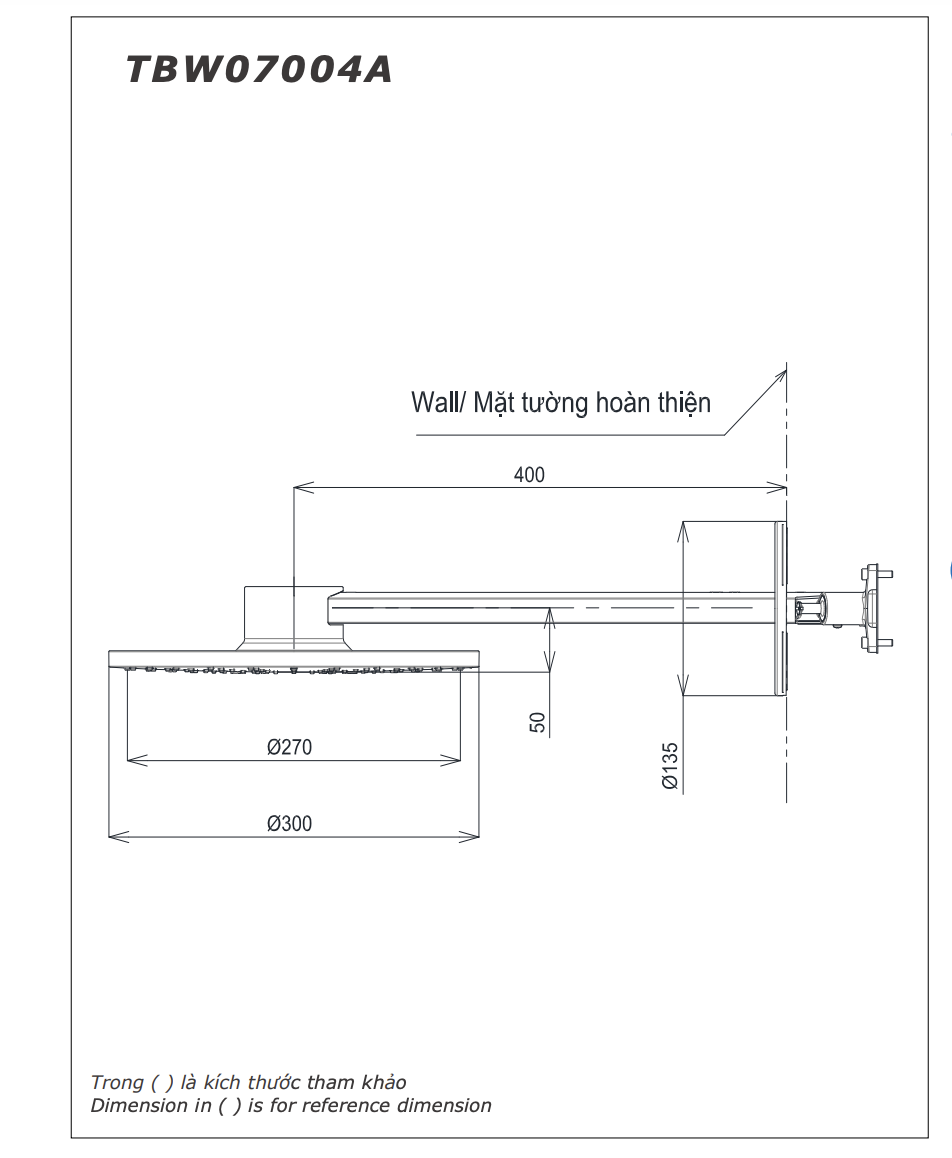 Bộ sen tắm âm tường TOTO Z series 3 đường nước TBW07004A